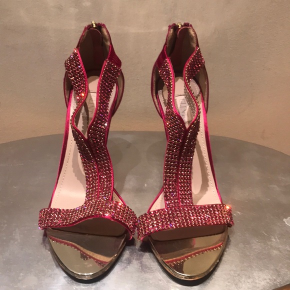 Shoes | Stunning Hot Pink Crystal Heels | Poshmark